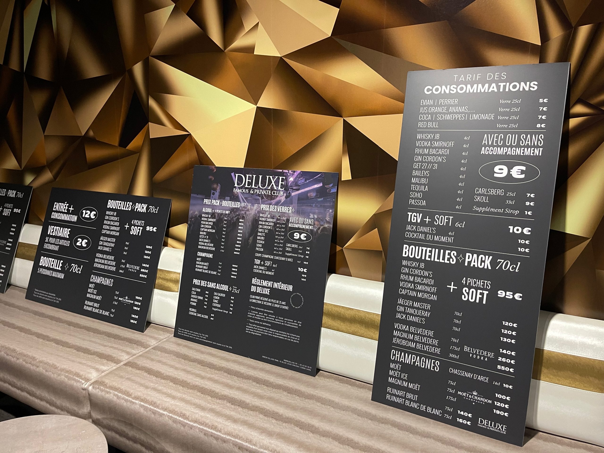 Carte des boissons - Deluxe Club - F&FC Agency
